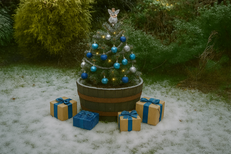 50cm Christmas tree tubs Natural Finish Oak Tubs Half-Barrels - Oak ...