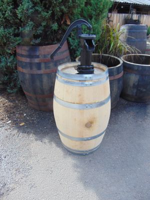 Small Pitcher Pump Barrel - chestnut Barrel Water Butts • The Barrel Makers